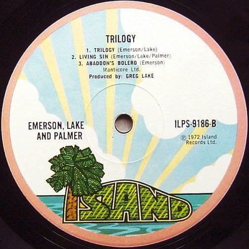 EMERSON LAKE & PALMER ELP Trilogy Vinyl Record LP Island 1972